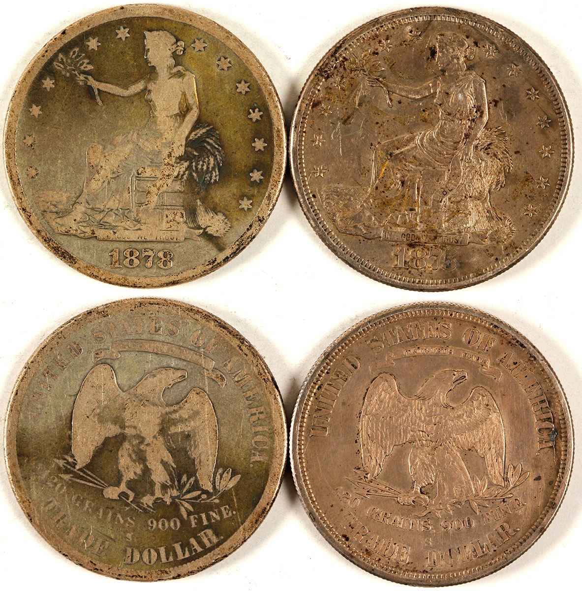 Two 1870s S Trade Dollars Two 1870s S Trade Dollars