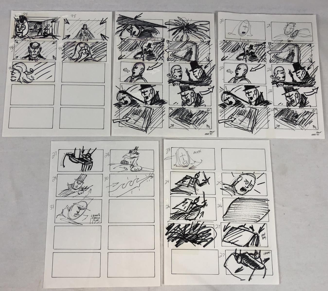 Wishmaster (1997) - Original Hand Drawn Storyboards - Set of 5 lot D