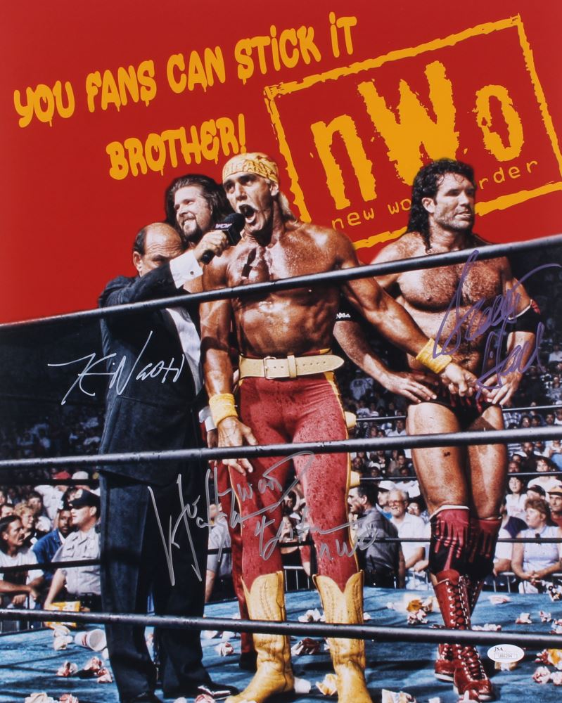 Hollywood Hulk Hogan, Kevin Nash, Scott Hall Signed WWE 16x20 Photo ...