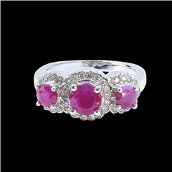 1.87CT NATURAL RUBY 14K WHITE GOLD RING