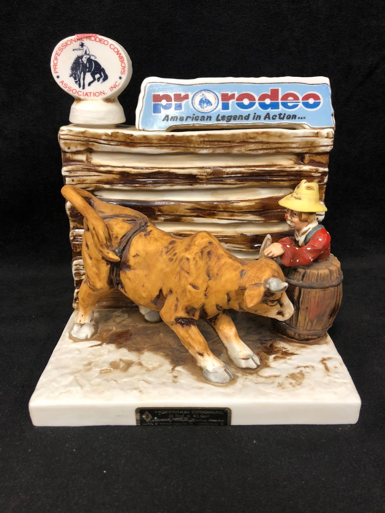 RARE 1976 LARGE HOFFMAN ORIGINAL WHISKEY DECANTER PRO RODEO
