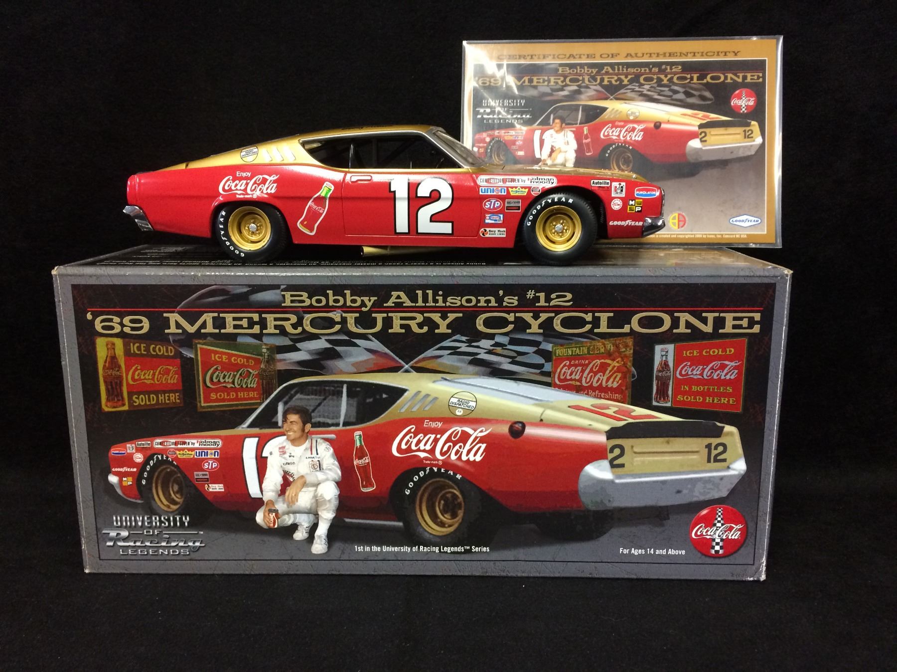 BOBBY ALLISON 1969 COCA-COLA #12 MERCURY CYCLONE 1:24 AUTOGRAPHED NASCAR