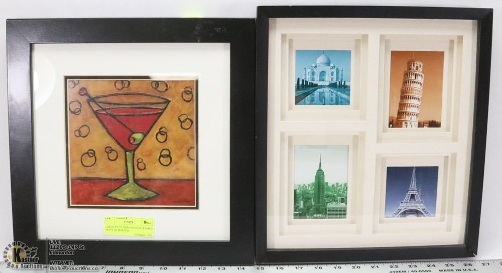 CAROLYN OLTMAN SIGNED FRAMED PRINT LE MARTINI