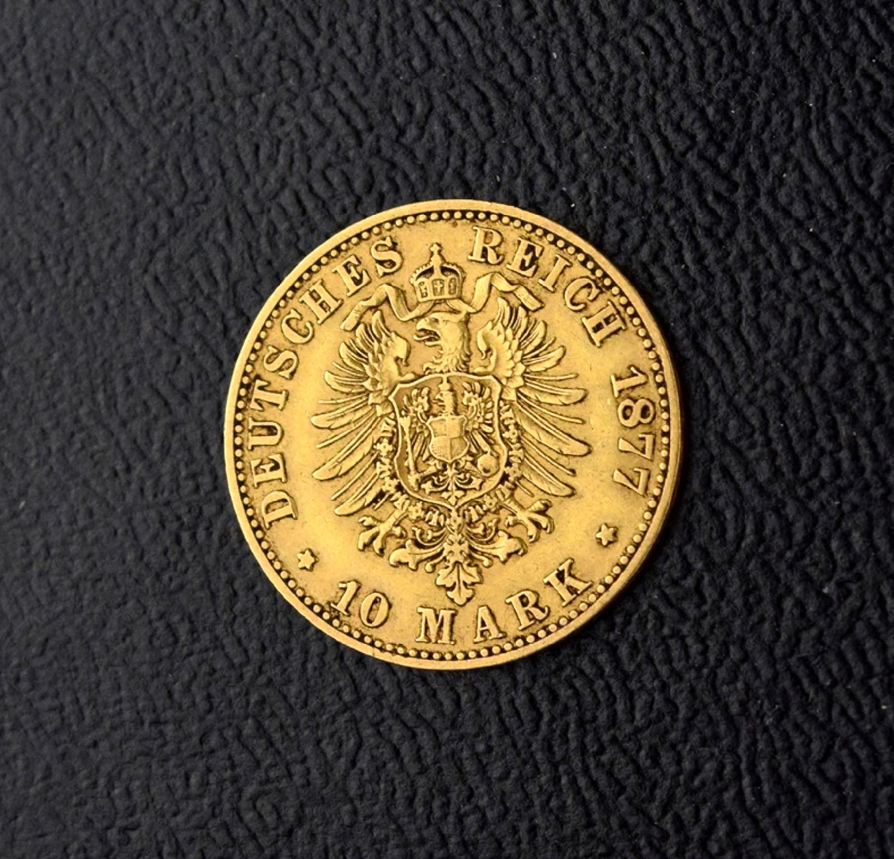German States - Prussia, 10 Mark Gold coin, 1877A, EF