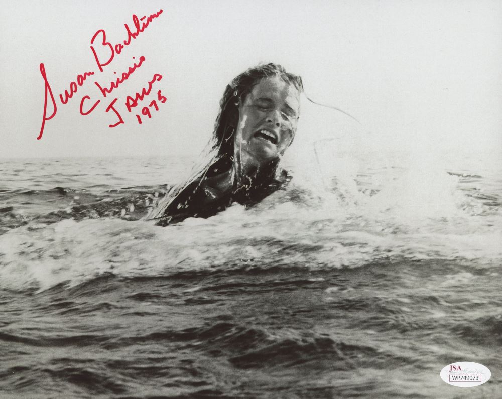 Susan Backlinie Signed "Jaws" 8x10 Photo Inscribed "Chrissie Jaws 1975 ...
