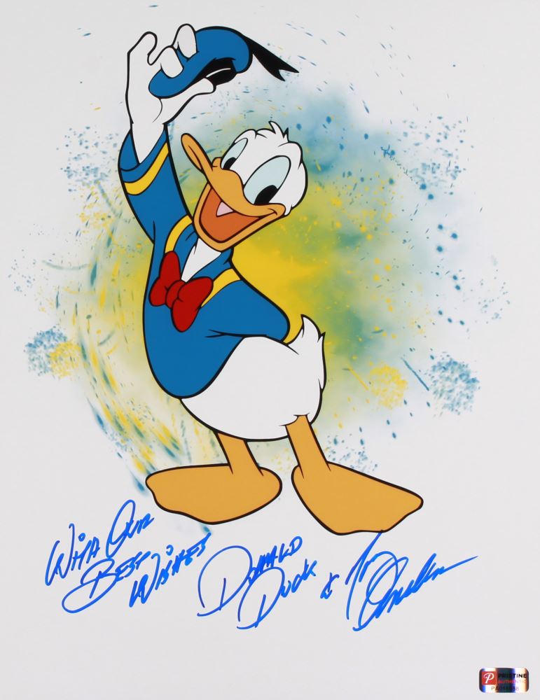 Tony Anselmo Signed Inscribed "Donald Duck" Disney 11x14 Photo (PA COA)