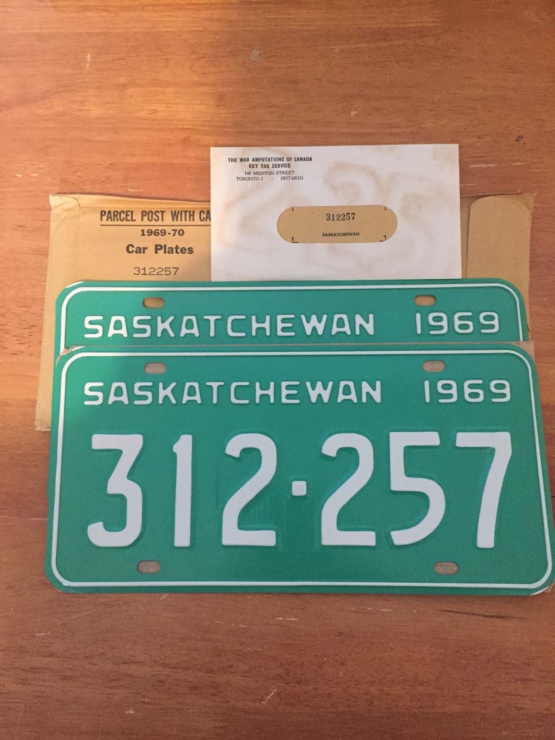 VERY RARE - Pair Of New/Old Stock 1969 Sask License Plates, Matching ...