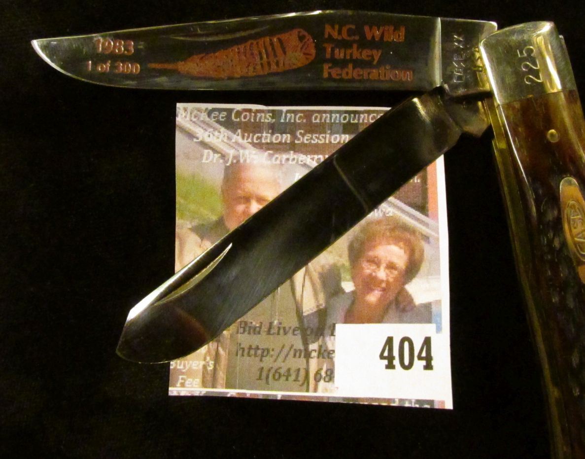 Case XX 1983 N.C. Wild Turkey Federation 2 blade commemorative knife ...