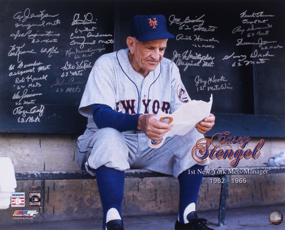 Casey Stengel 1969 Mets 16x20 Team-Signed Photo by (20) With Al Jackson ...