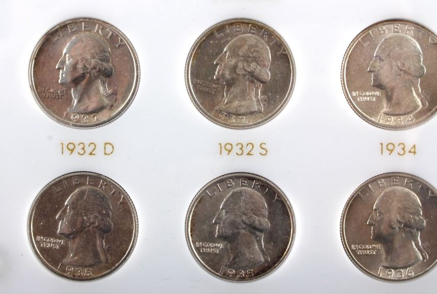 Complete Set Washington Quarters 1932-1964 UNC
