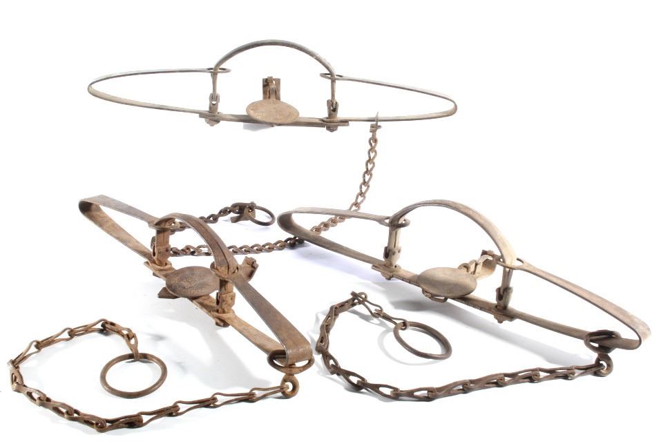 3 Antique Oneida Community S. Newhouse Traps