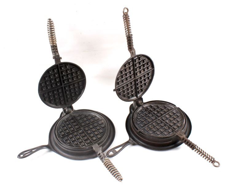 Pair of Griswold No. 8 Waffle Irons with Bases