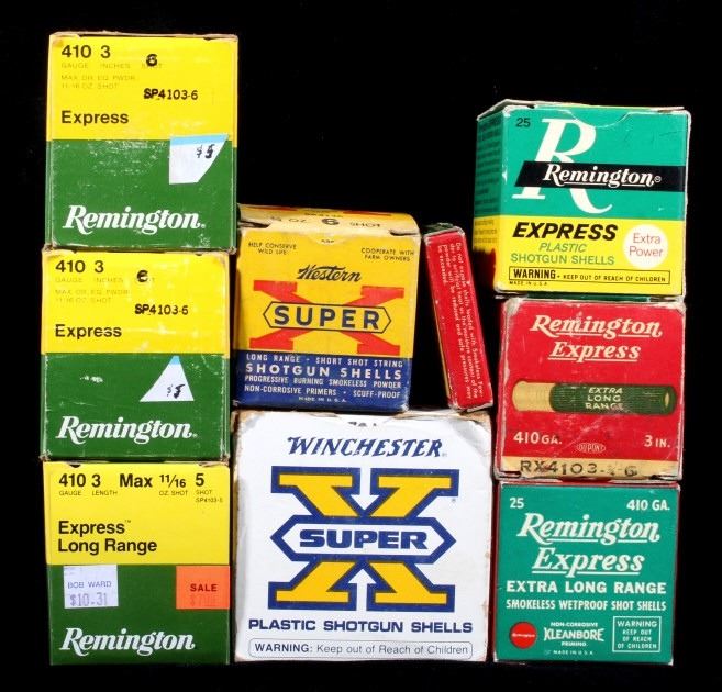 Antique .410 & 20ga Shotgun Shell Boxes (9)