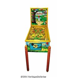Original coin-operated upright woodrail pinball machine entitled ...