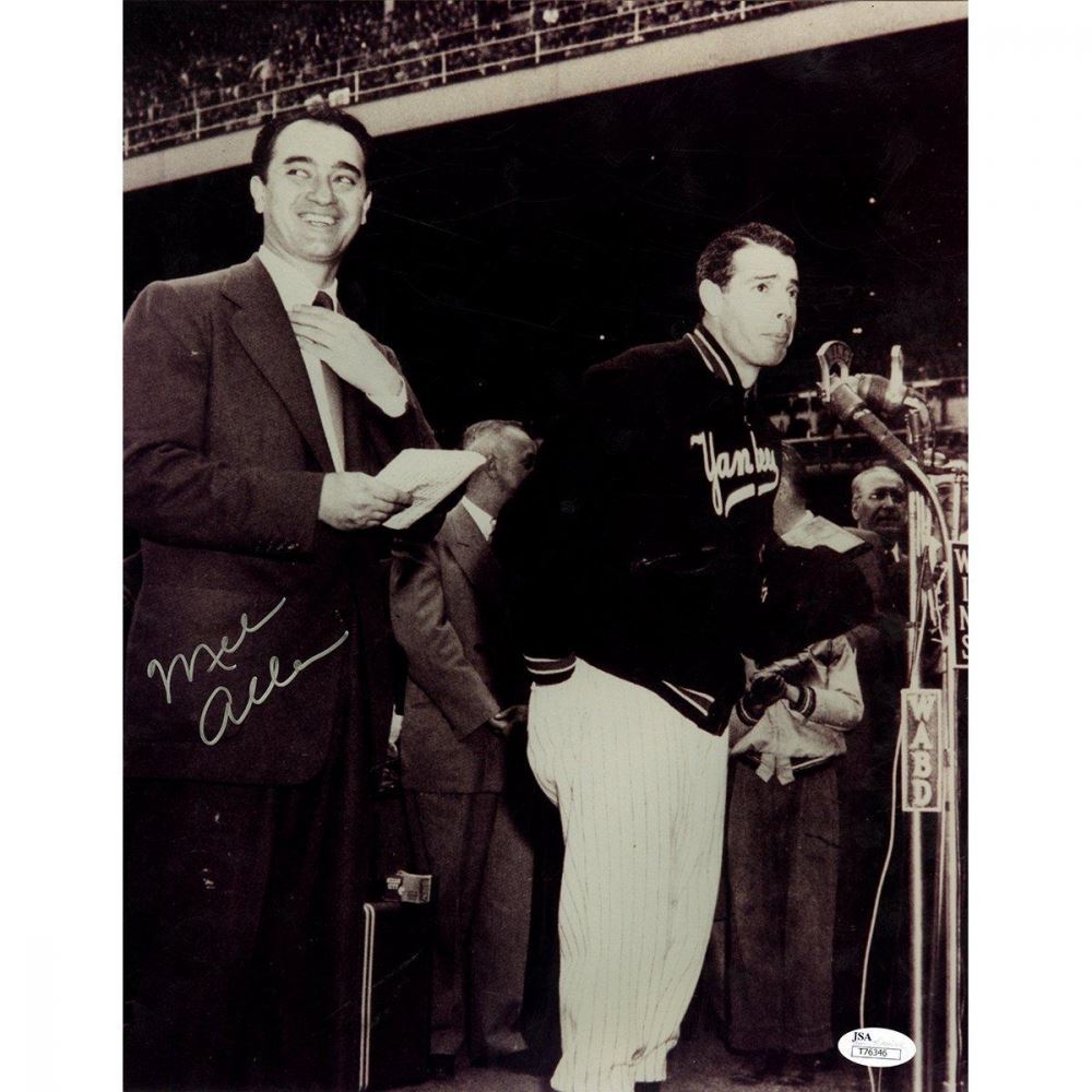 Mel Allen Signed 11x14 Photo With Joe Dimaggio (JSA Hologram)