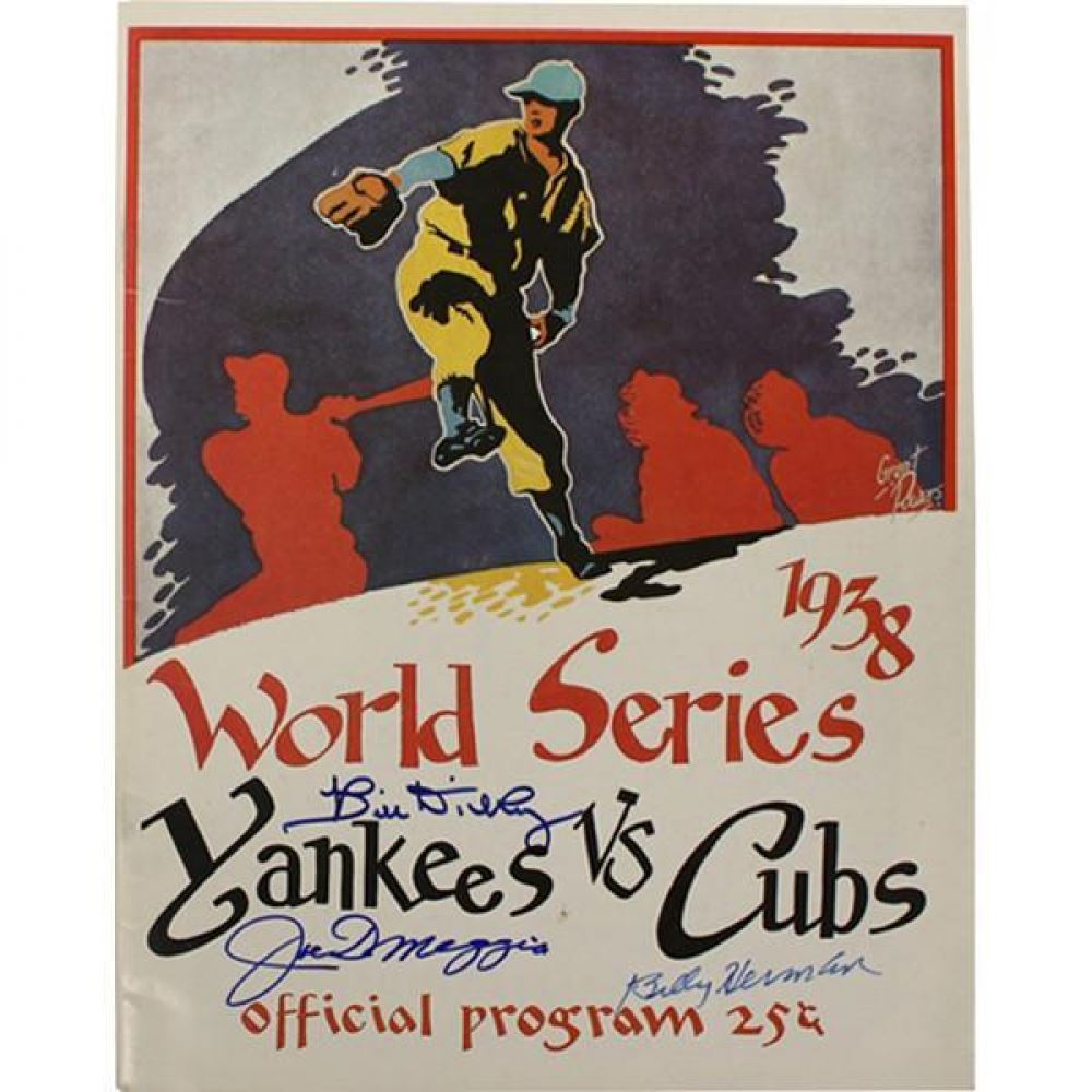 Joe Dimaggio, Bill Dickey Billy Herman Signed 1938 World Series Program ...