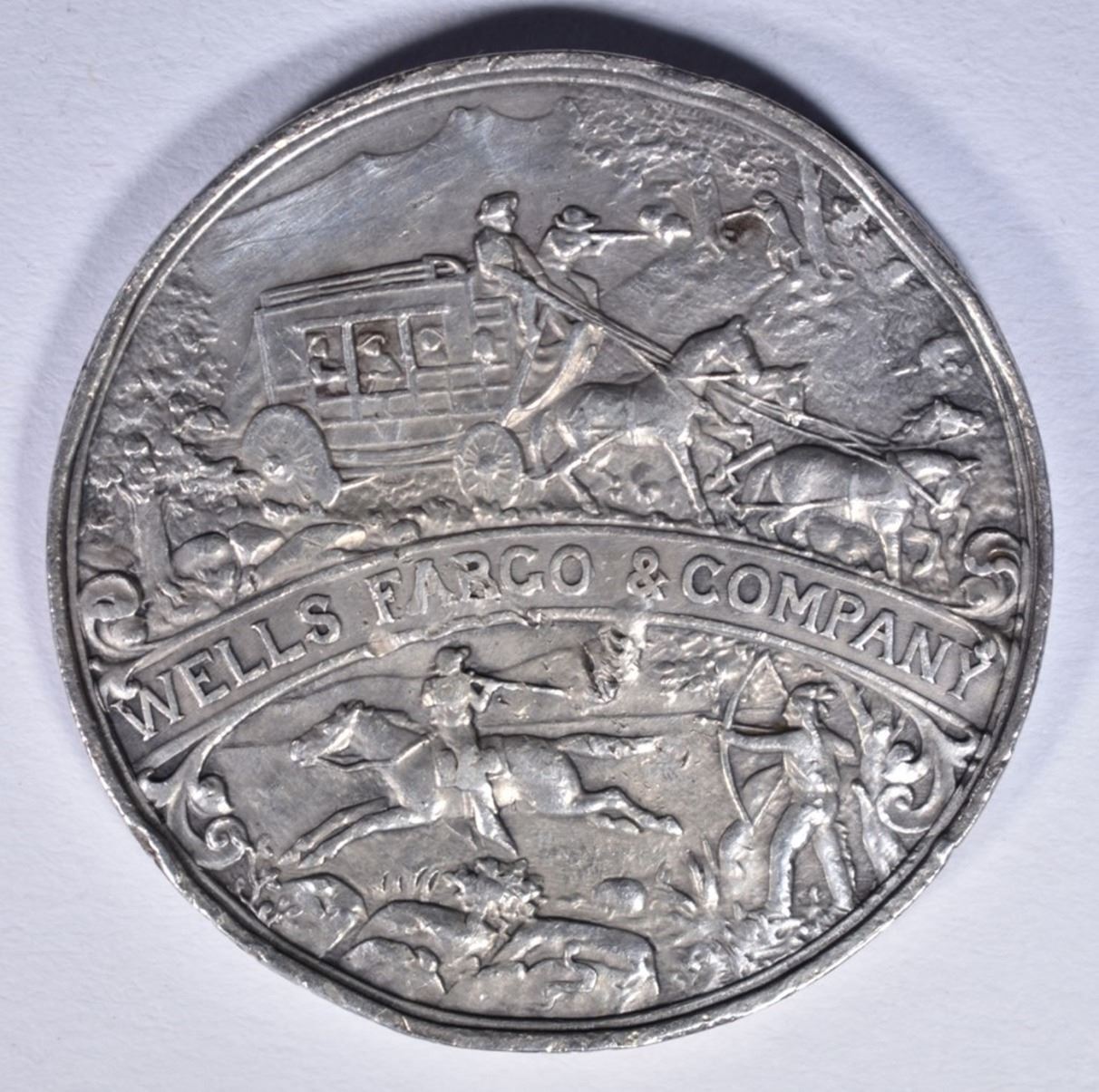 RARE WELLS FARGO SILVER MEDAL 1852-1902 RARE WELLS FARGO SILVER MEDAL 1852-1902