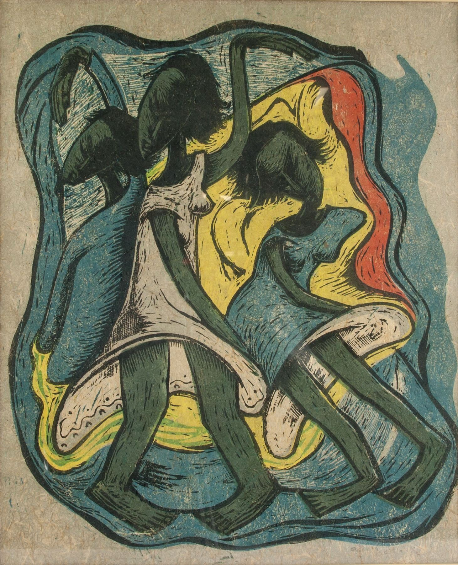 ANGEL BOTELLO Puerto Rican 1913-1986 Linocut