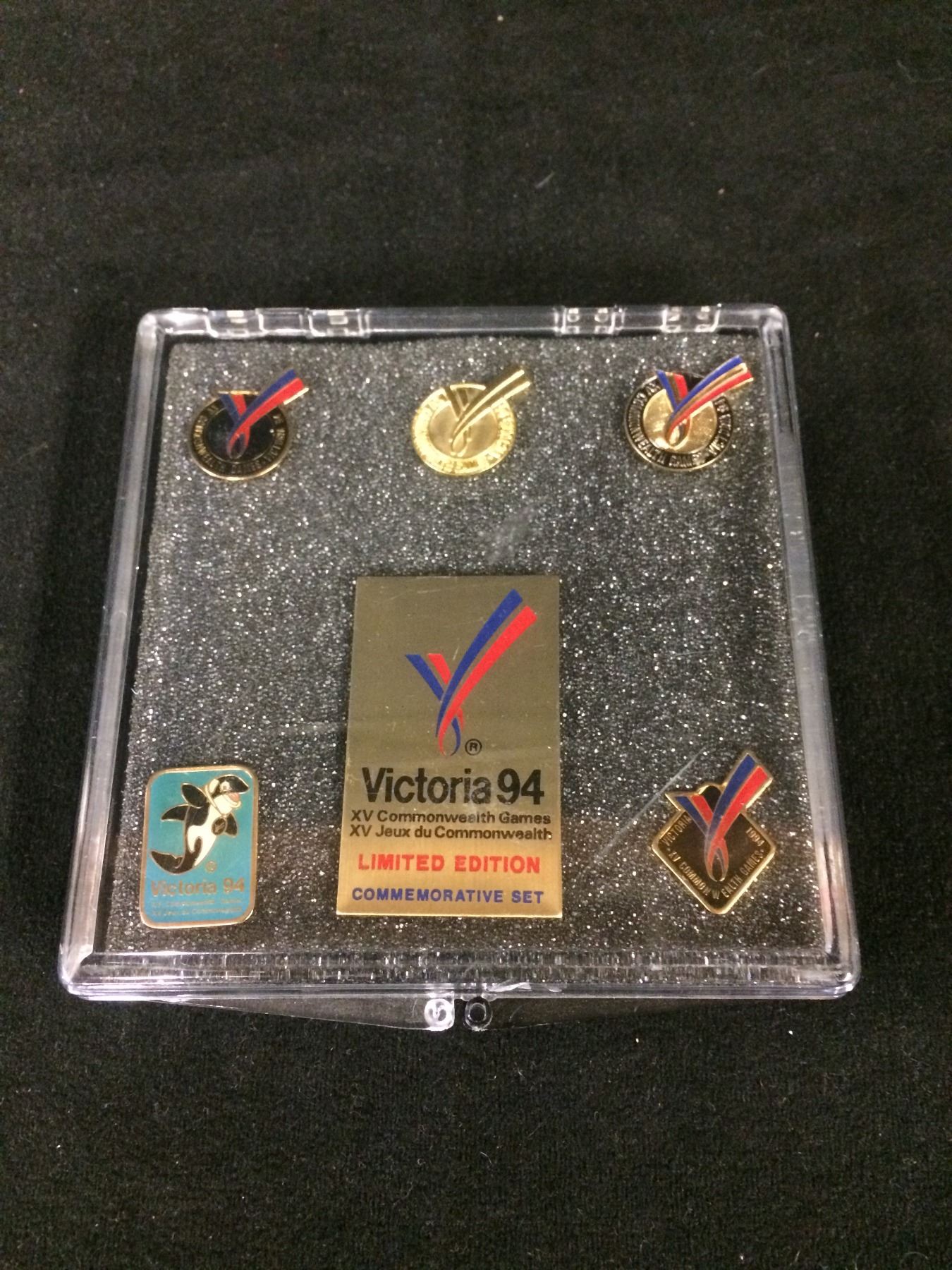 LIMITED EDITION 1994 VIICTORIA XV COMMONWEALTH GAMES COMMEMORATIVE PIN SET