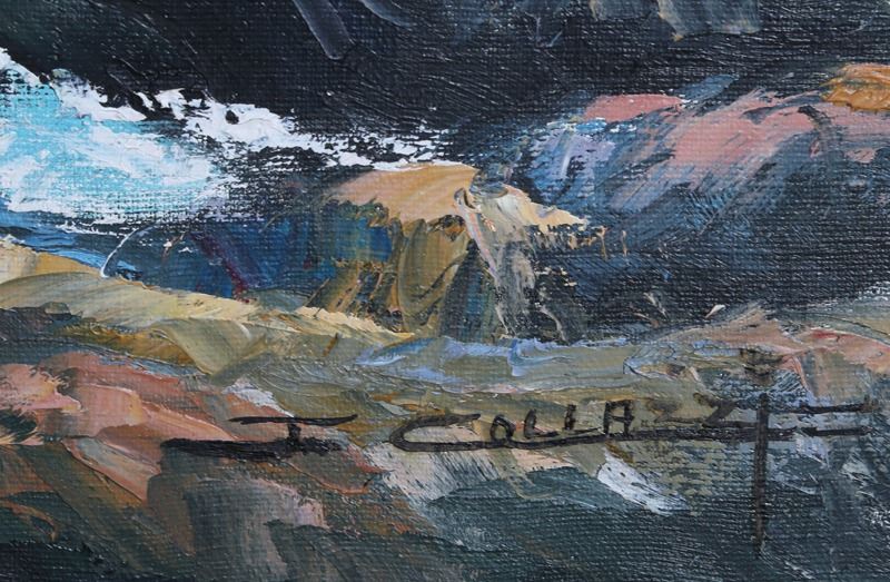 Joseph Collazzi, Trout Fishing, Oil Painting