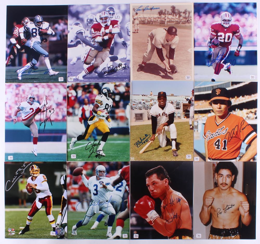 Lof of (12) Signed 8x10 Assorted Photos with Drew Pearson, Lou Boudreau ...