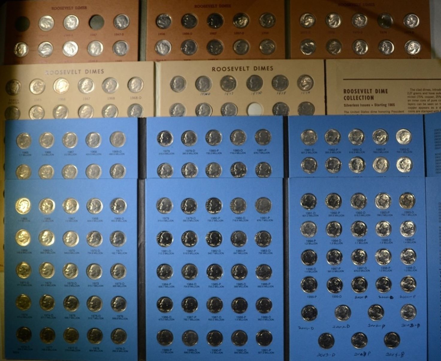 DIME SETS: 1946-1970 (missing 5) HAS 43