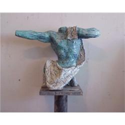 Ceramic: Italian, DRAPPED TORSO, glazed and fired ceramic sculpture, 42 ...