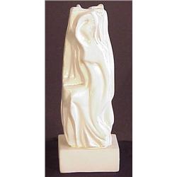Ceramic: Sculpture, ABSTRACT WHITE TORSO, glazed ceramic sculpture, 12 ...