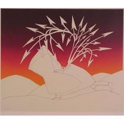 Jean Michel Folon (b. 1934) Belgium, ARROW HEAD, color screenprint ...