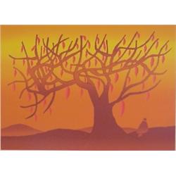 Jean Michel Folon (b. 1934) Belgium, LIP LEAF TREE, color screenprint ...
