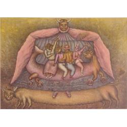 Maximo Javier (20th Century) Mexican, THE RIDE, 1986, color lithograph ...