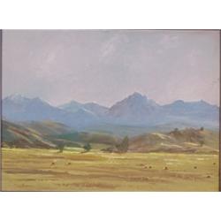 Carl Porter (20th Century) Californian, LANDSCAPE WITH CATTLE, oil ...