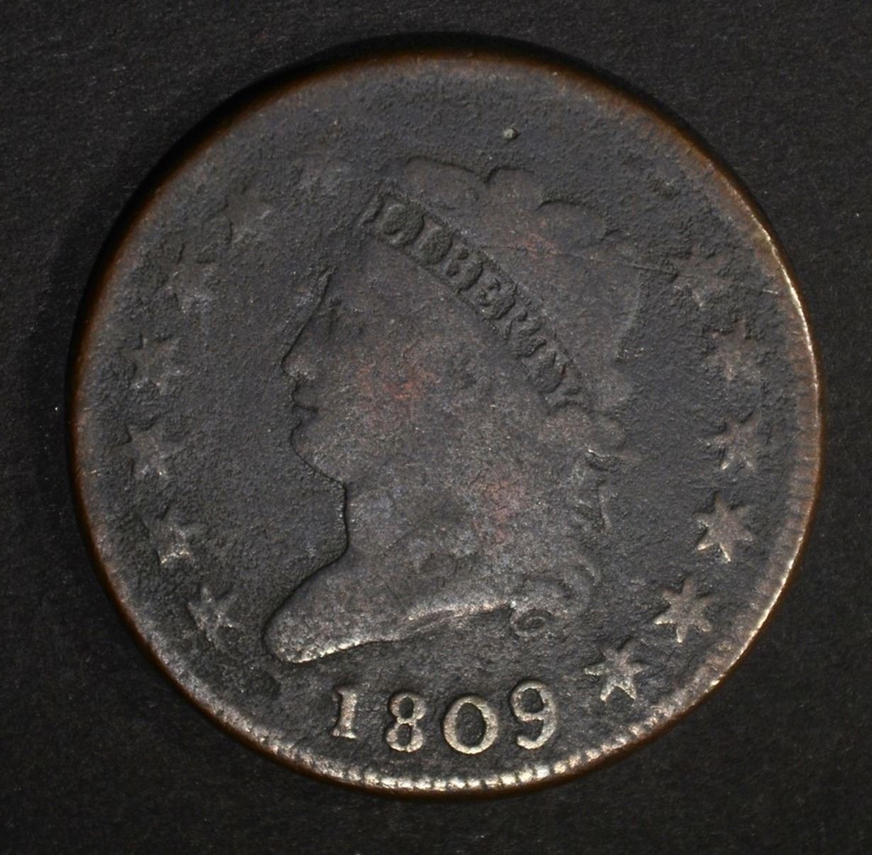 1809 CLASSIC HEAD LARGE CENT VG/FINE