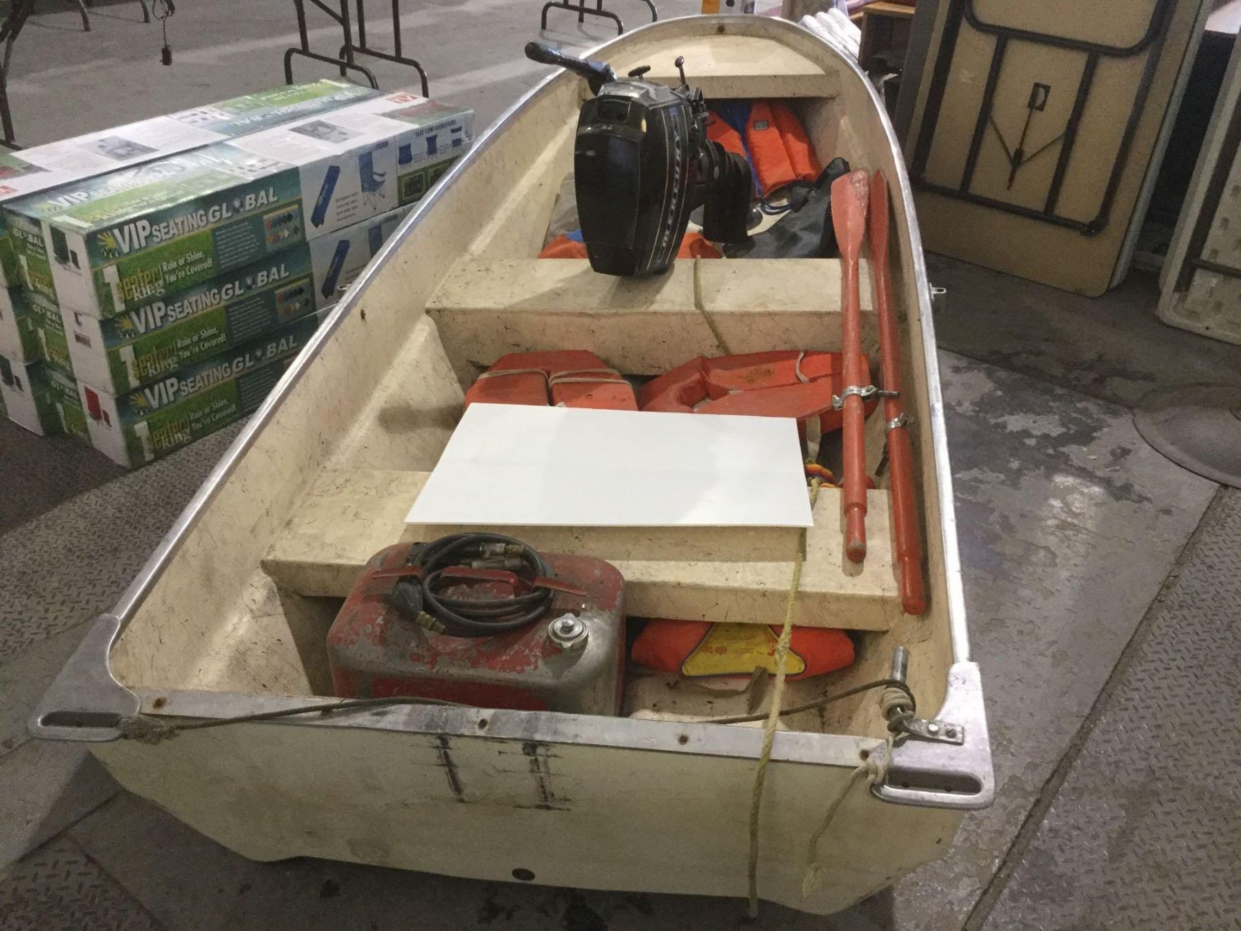12" Sprinter Fishing Boat with Evinrude 7.5 HP Outboard Motor sold with ...