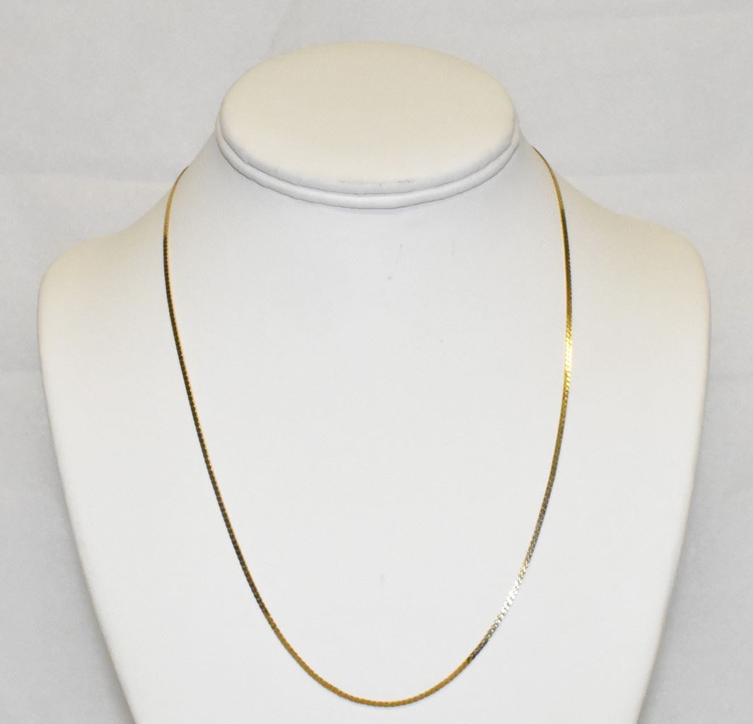 Yellow Gold 14k Flat Snake Chain Necklace 19"