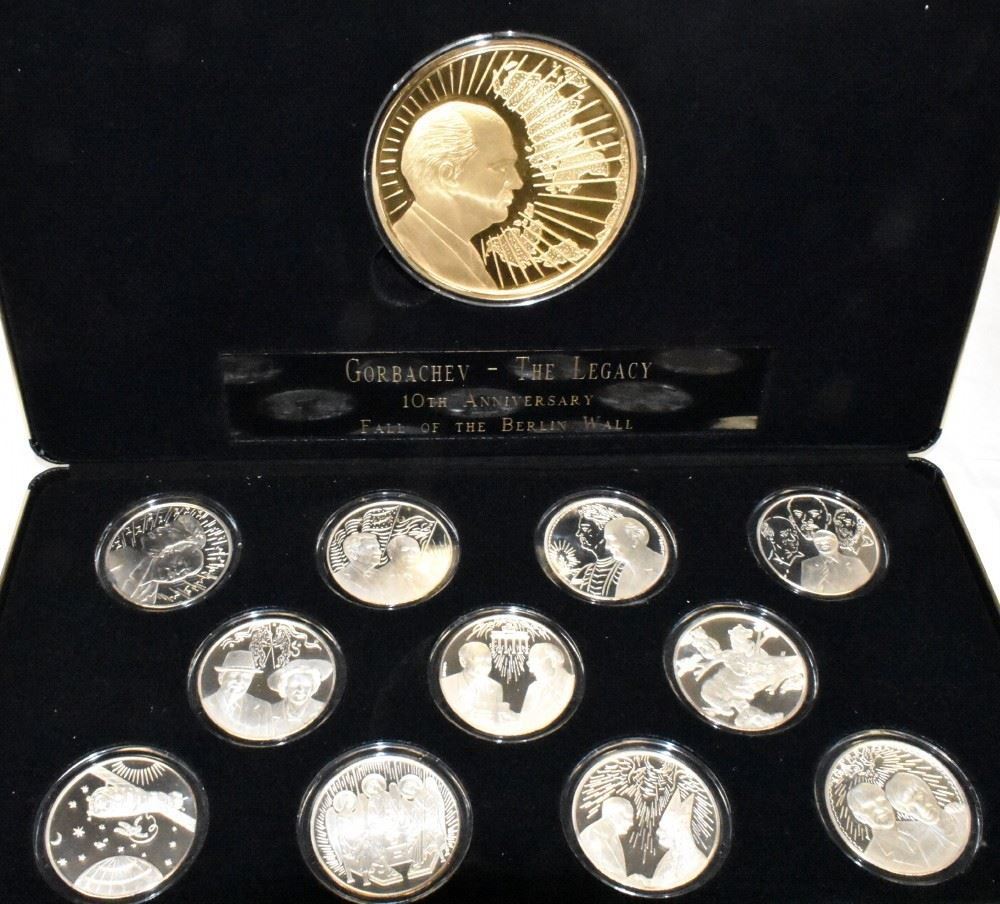 MIKHAIL GORBACHEV LEGACY 12-COIN SILVER COLLECTION 10TH ANNIVERSARY ...