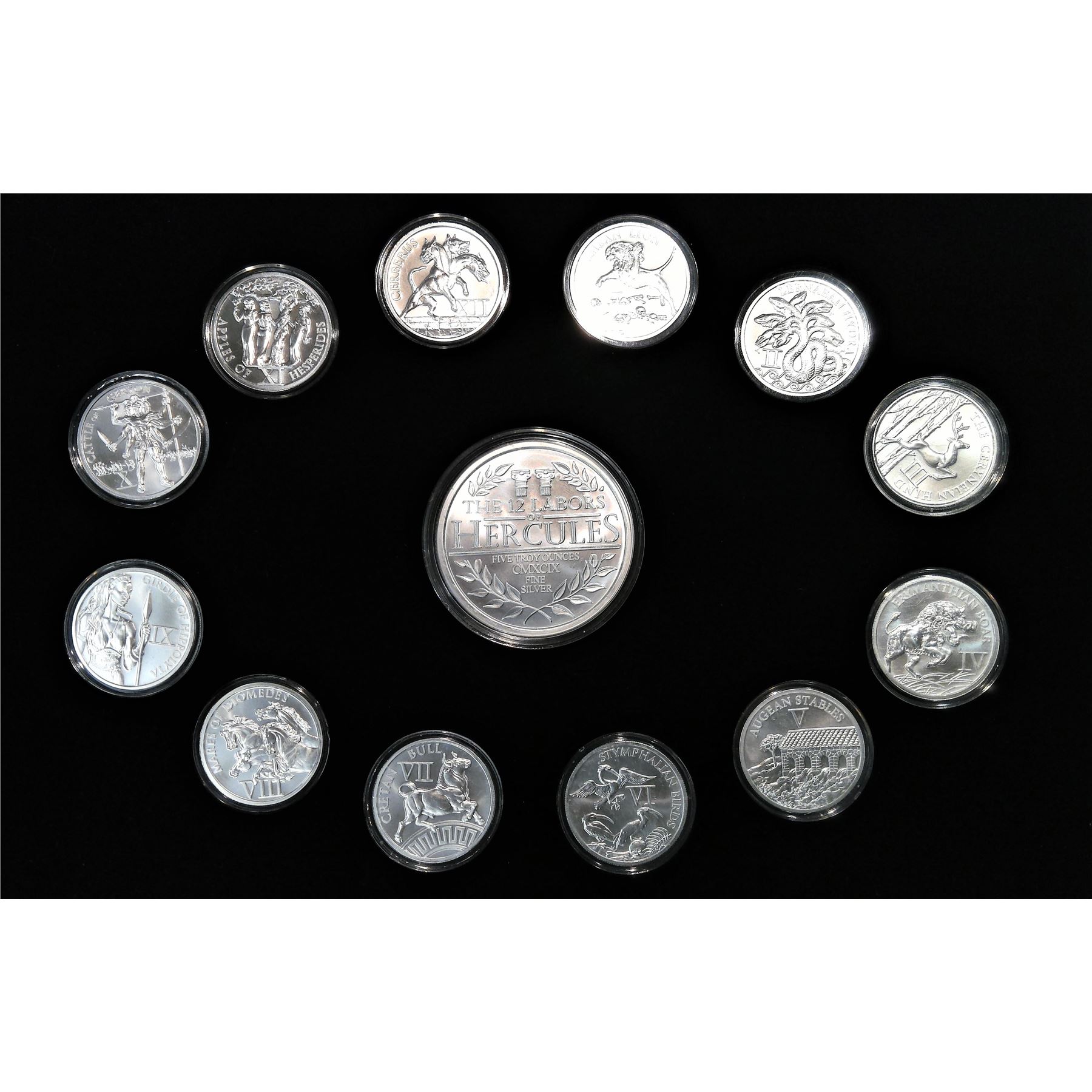 THE 12 LABORS OF HERCULES SILVER SET WITH BOX IN PERFECT CONDITION BY ...