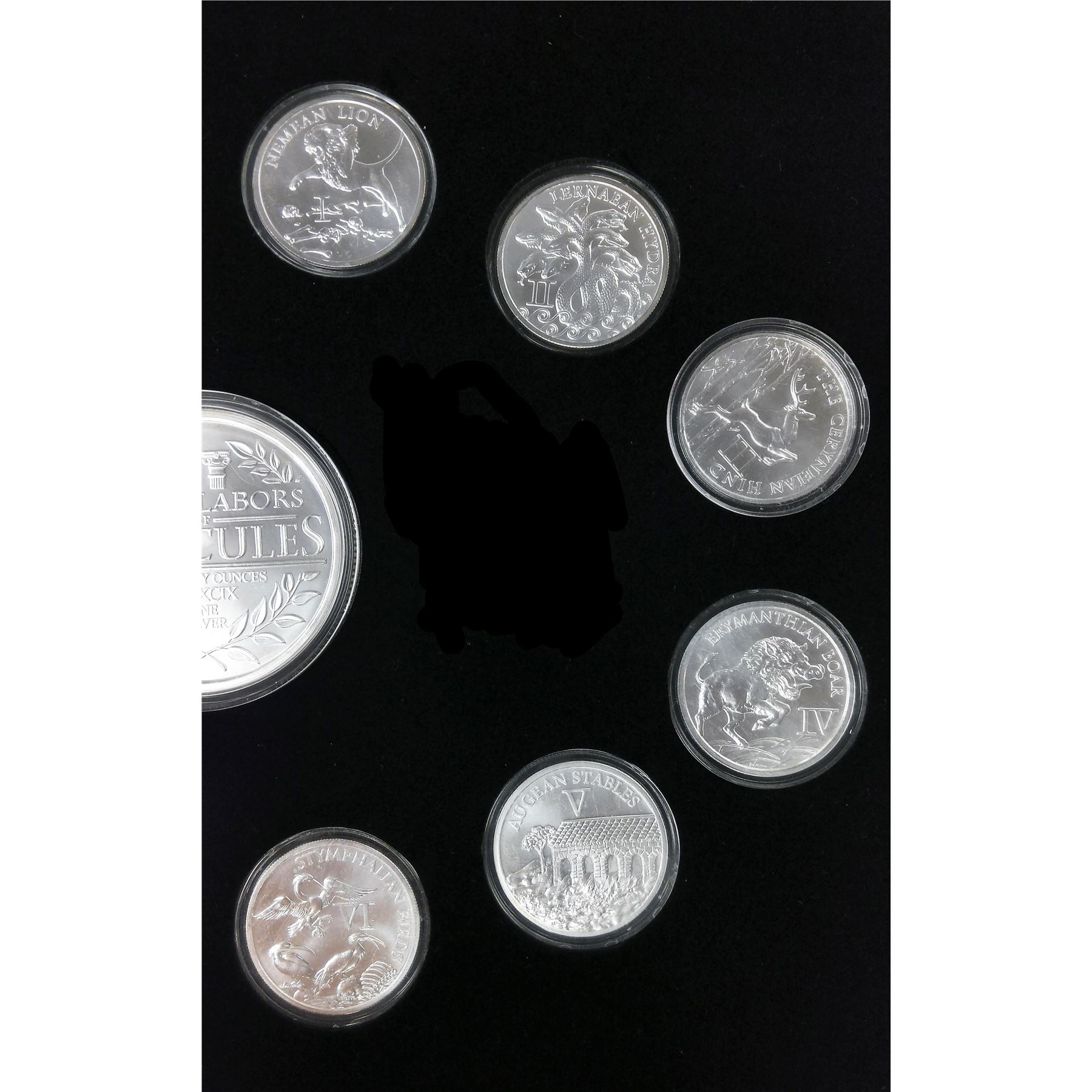 THE 12 LABORS OF HERCULES SILVER SET WITH BOX IN PERFECT CONDITION BY ...