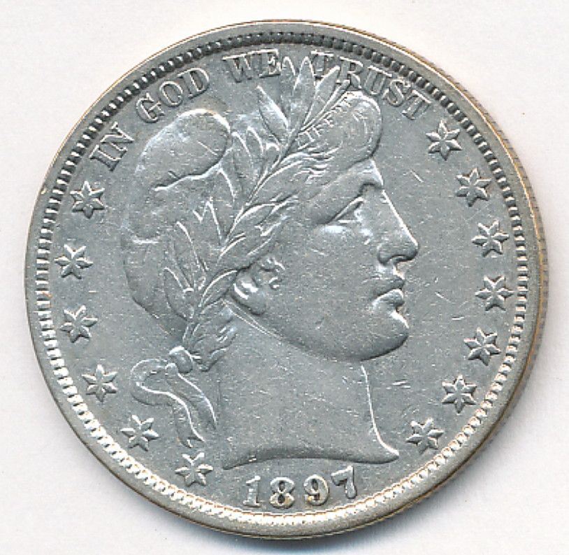 1897 Barber 50 Cent XF/AU Details