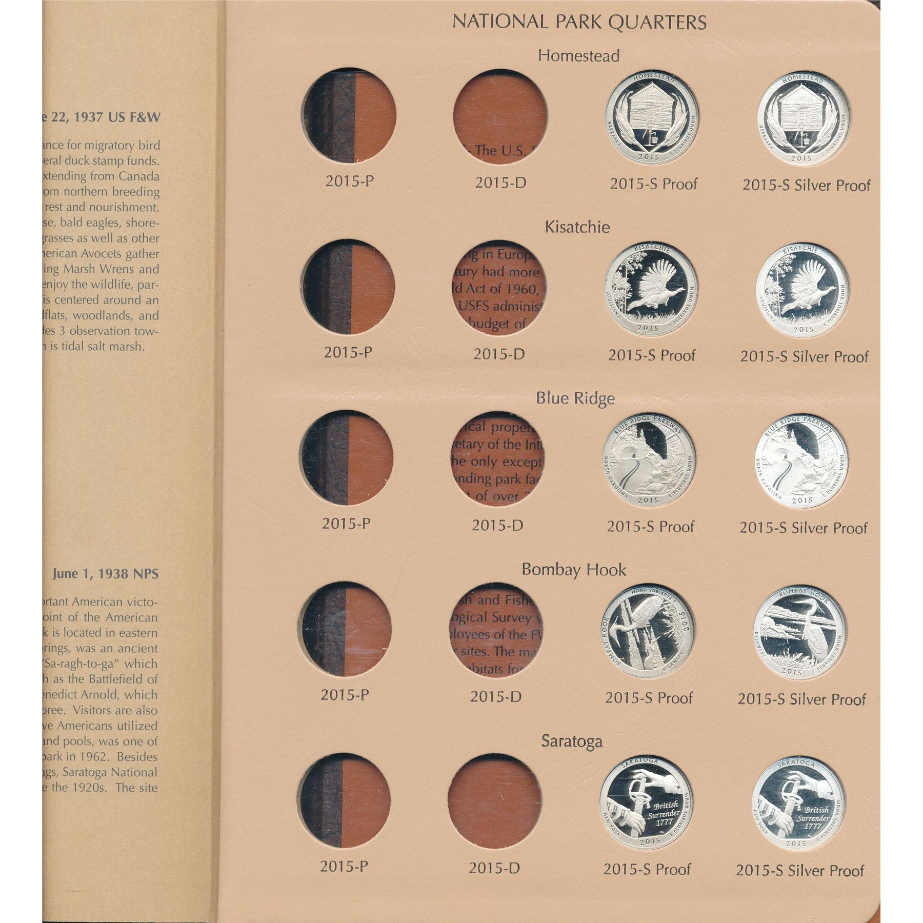 Washington Quarters America's Beautiful National Parks 2010-2021 Date Set