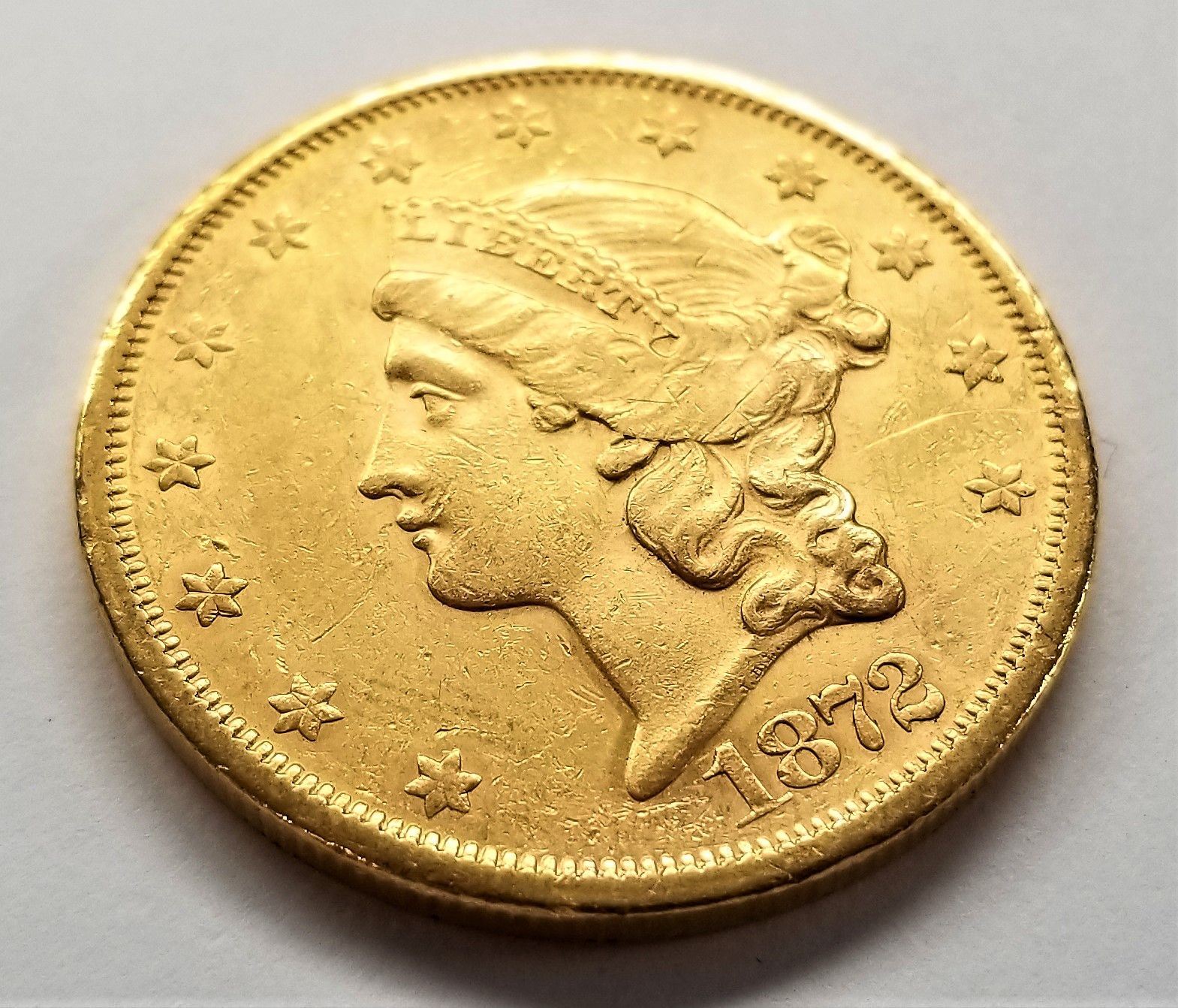 1872-S $20 Liberty Gold Uncirculated Detail