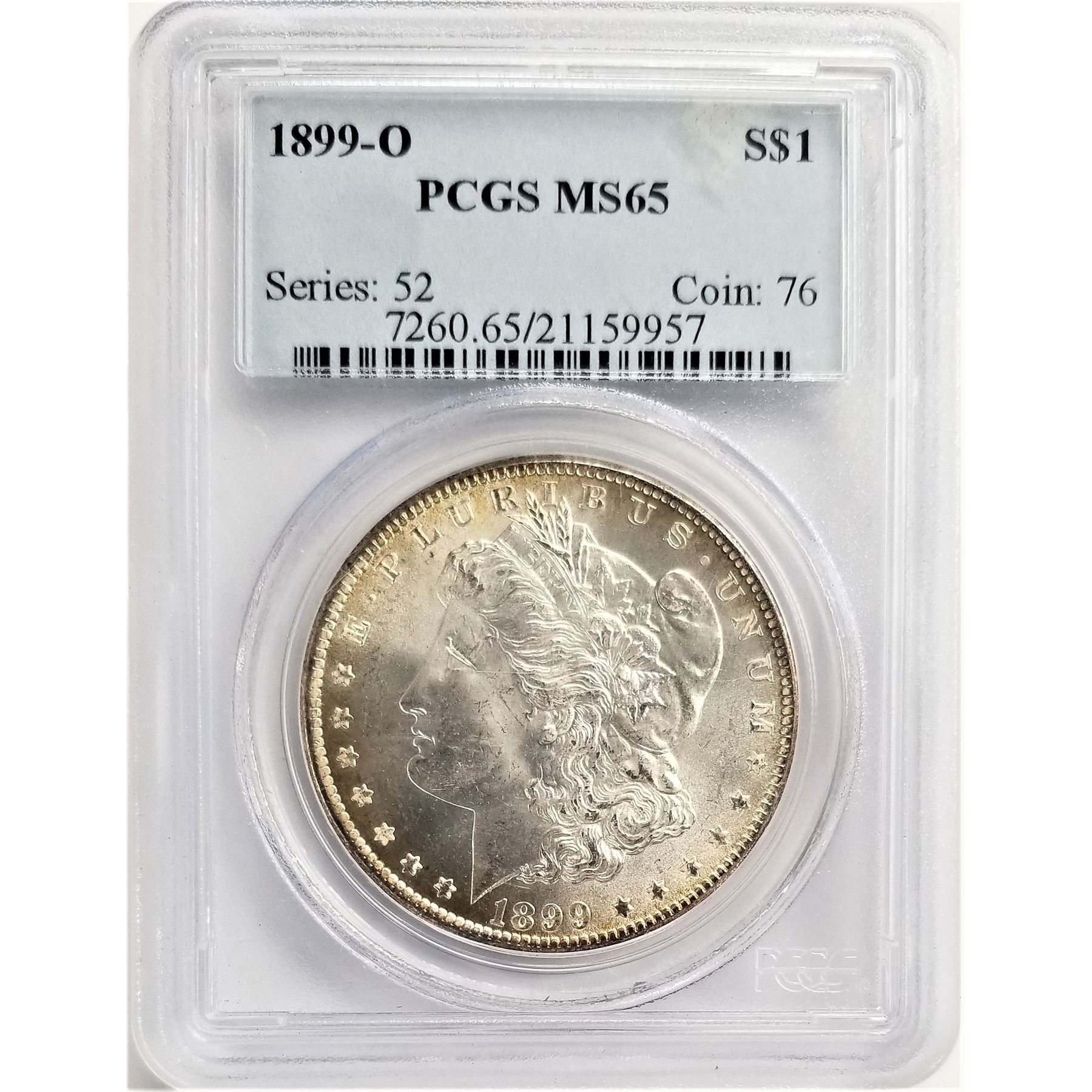 1899-O S$1 PCGS MS65 MORGAN SILVER DOLLAR SERIES: 52 COIN: 76