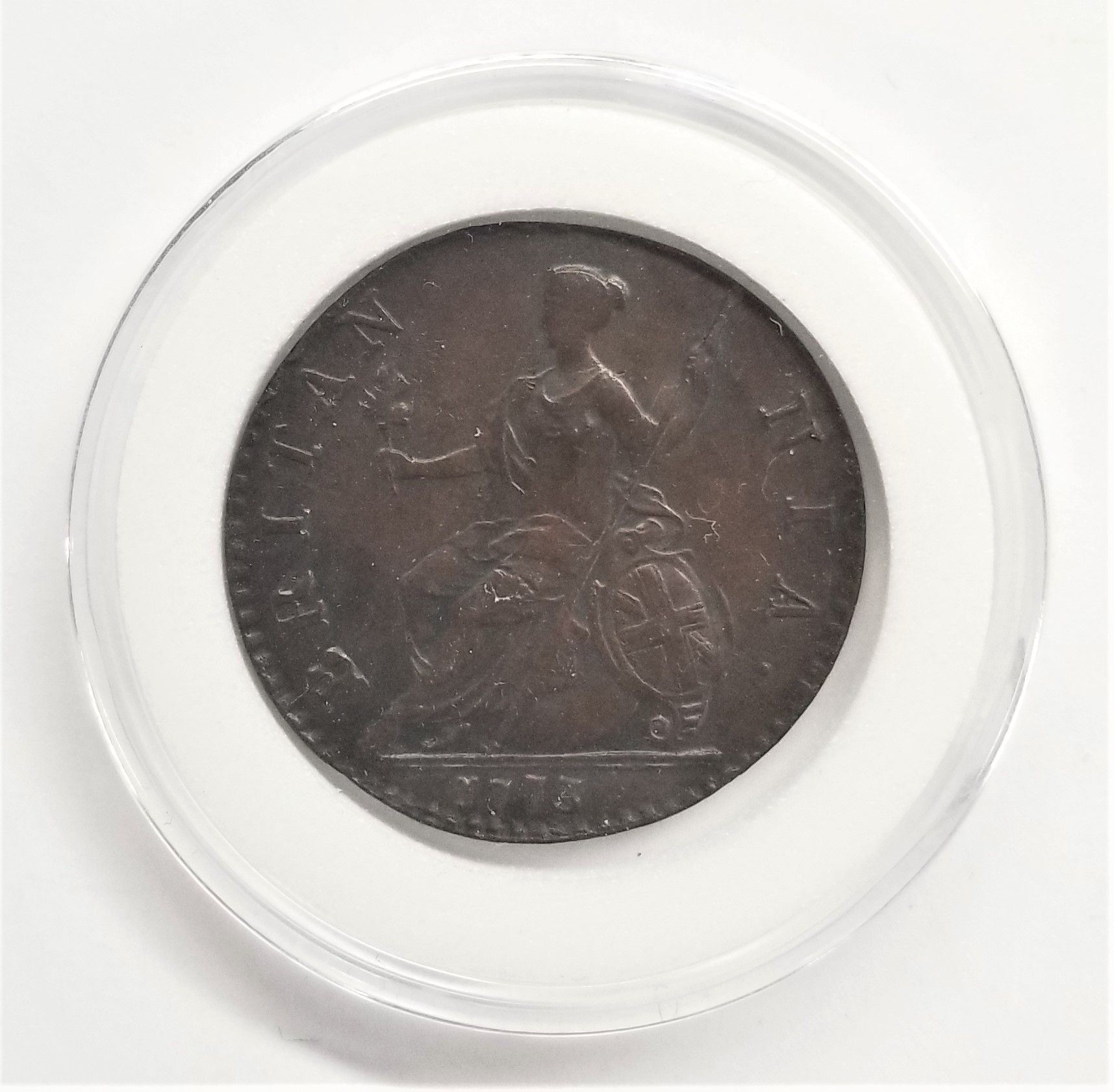 1773 Great Britain 1/2 Penny XF Details