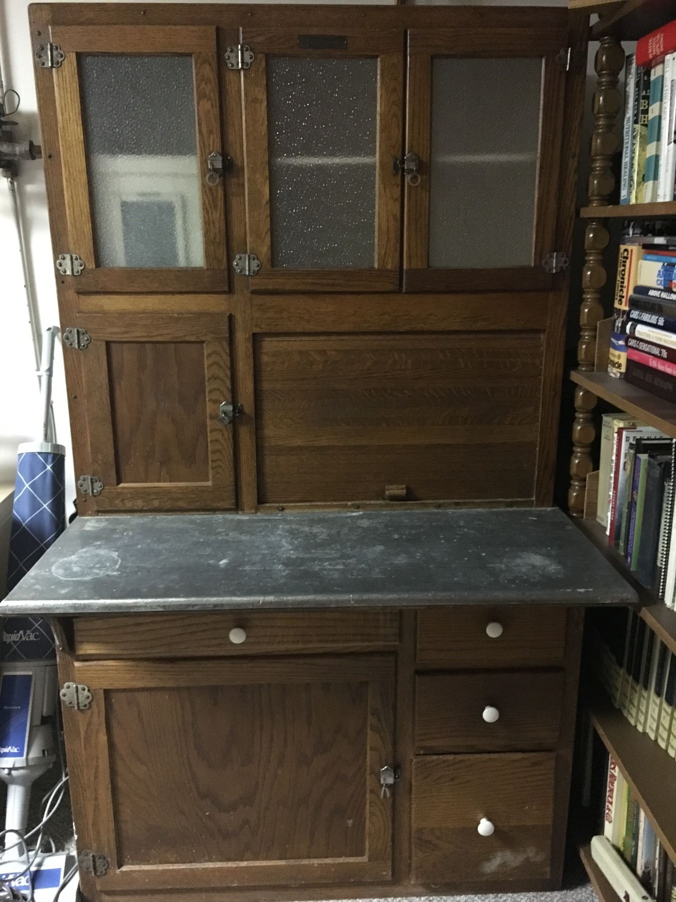 UNIQUE CANADIAN HOOSIER STYLE CABINET, HAM & NOTT CO., W/ ACCESSORIES