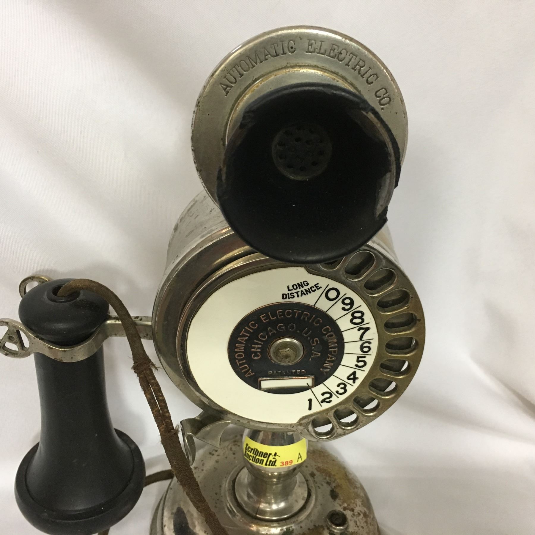 Antique Automatic Electric Co. Chicago, ILL Candlestick Telephone