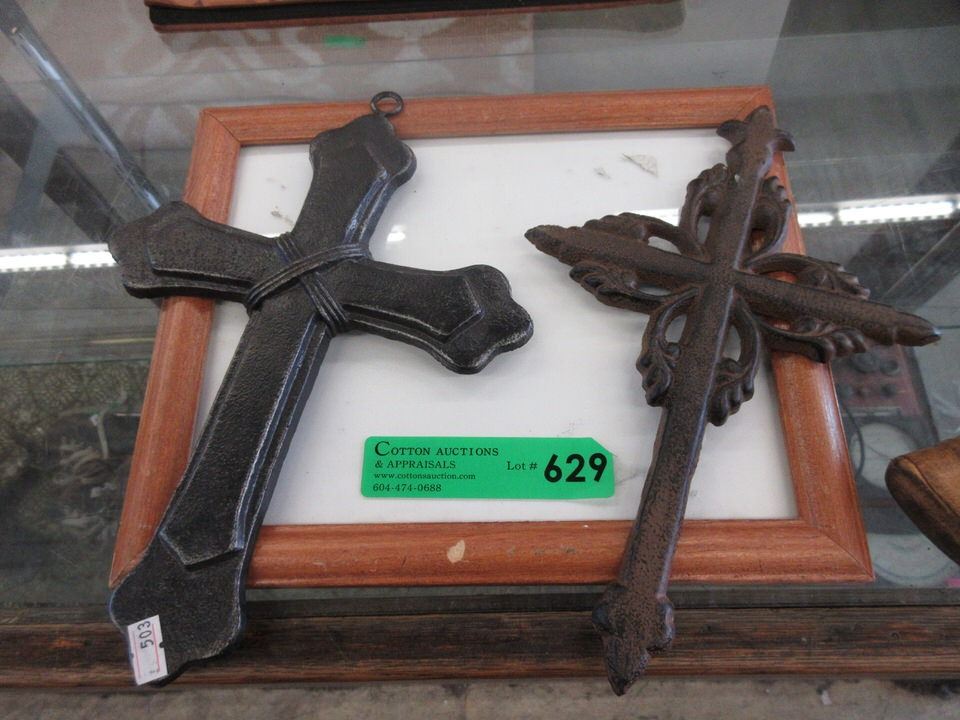 2 Cast Metal Crosses