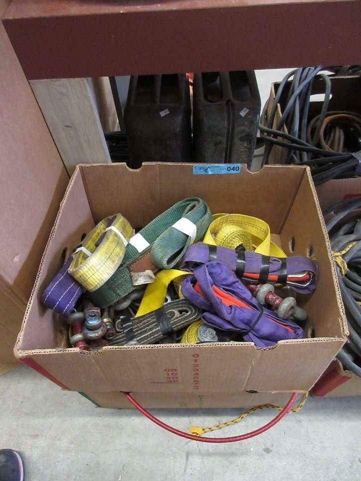 Box of Straps & U-Bolts & Box Safety Harnesses