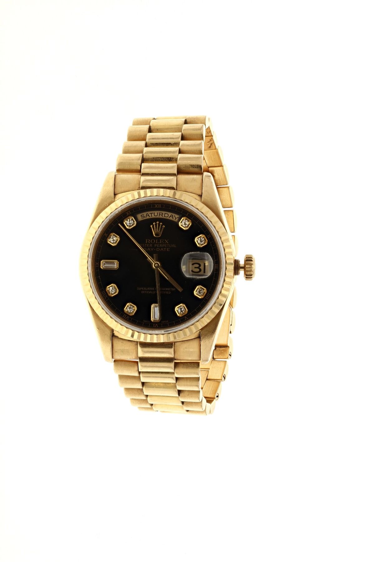 ROLEX: 18 karat yellow gold Men's Rolex Oyster Perpetual Day-Date ...