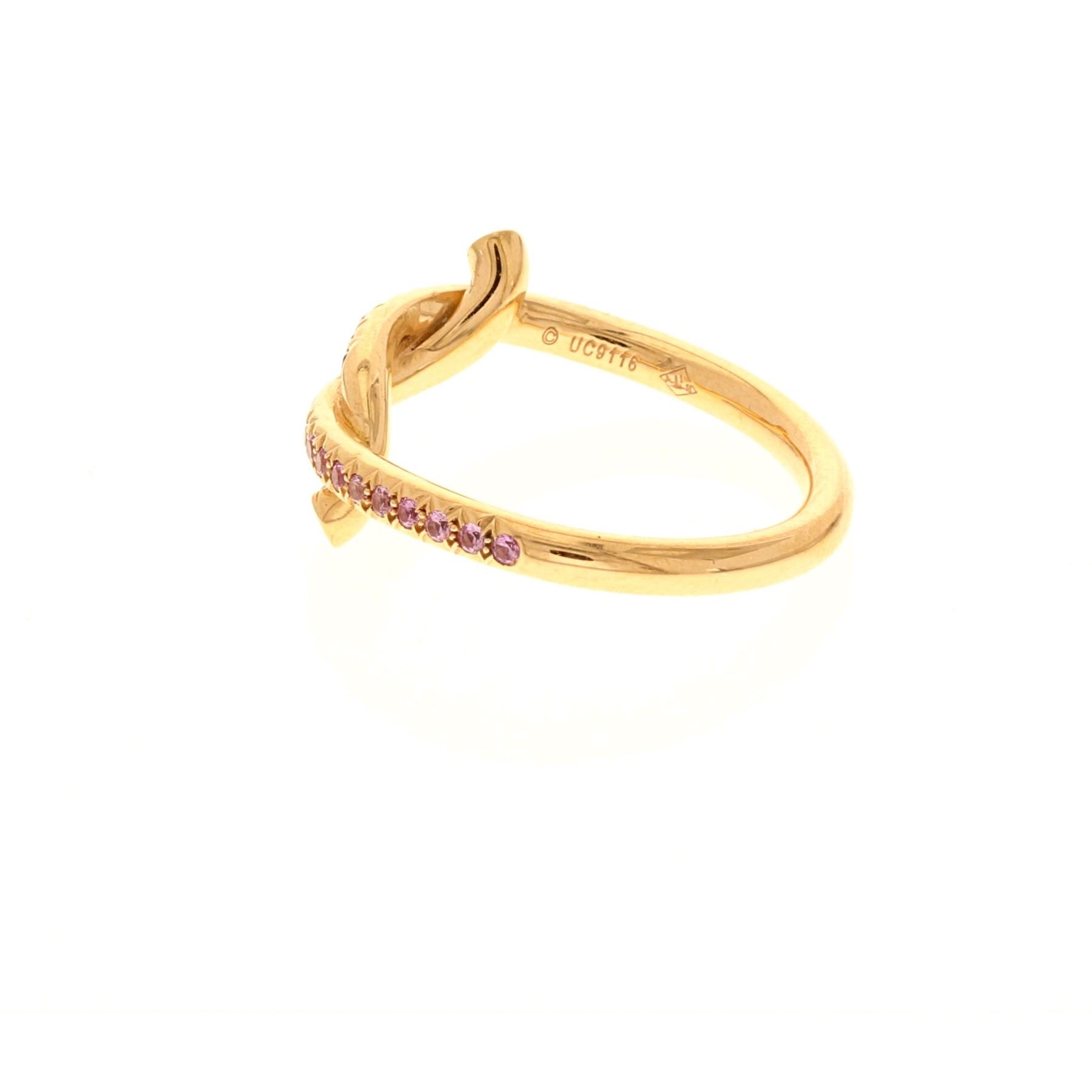 RING: [1] 18 karat rose gold Entrelaces ring by Cartier set with 30 ...