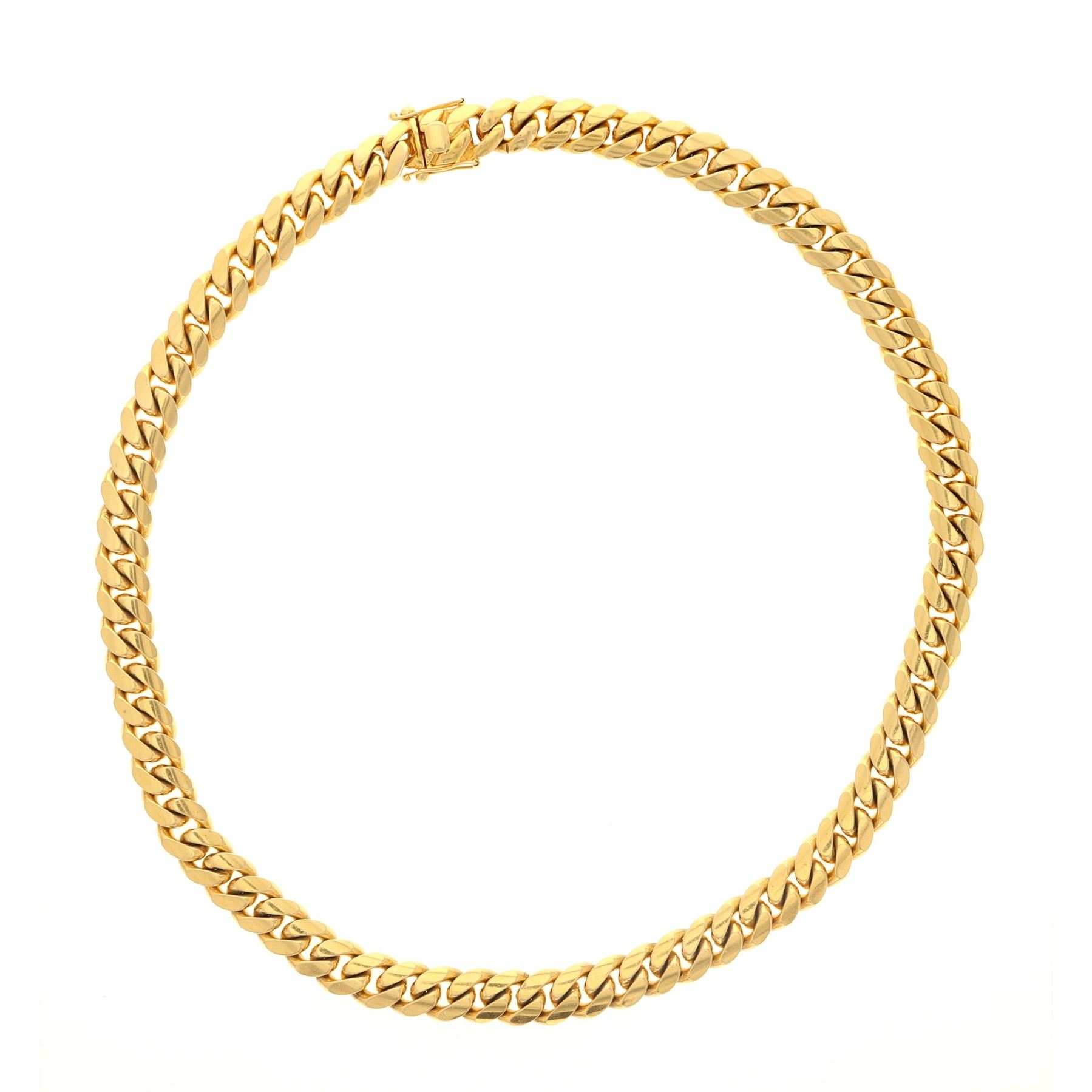 CHAIN: [1] 10ky stamped Cuban link chain, 30 inches long, 15.78mm wide ...